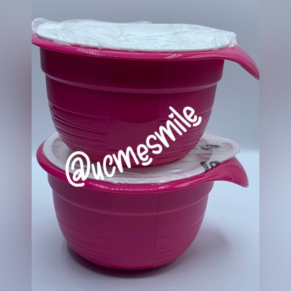 Tupperware | Kitchen | Tupperware Pink Mixing Storage Serving Bowls Set ...